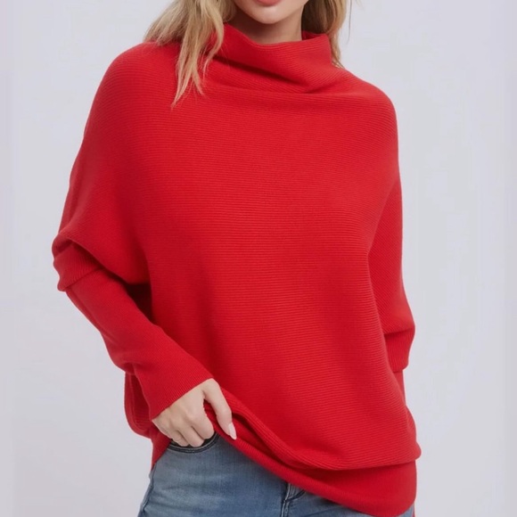 John + Jenn | Sweaters | John Jenn Mock Turtleneck Red Sweater | Poshmark